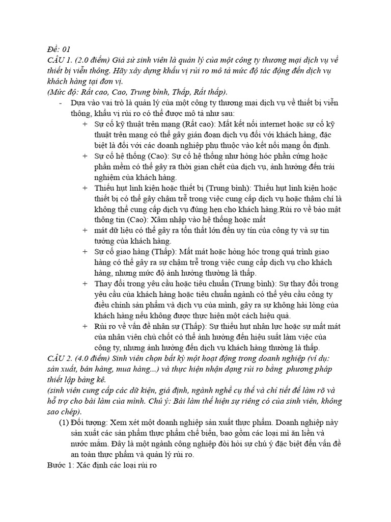 QTRRTC ôn thi tự luận | PDF