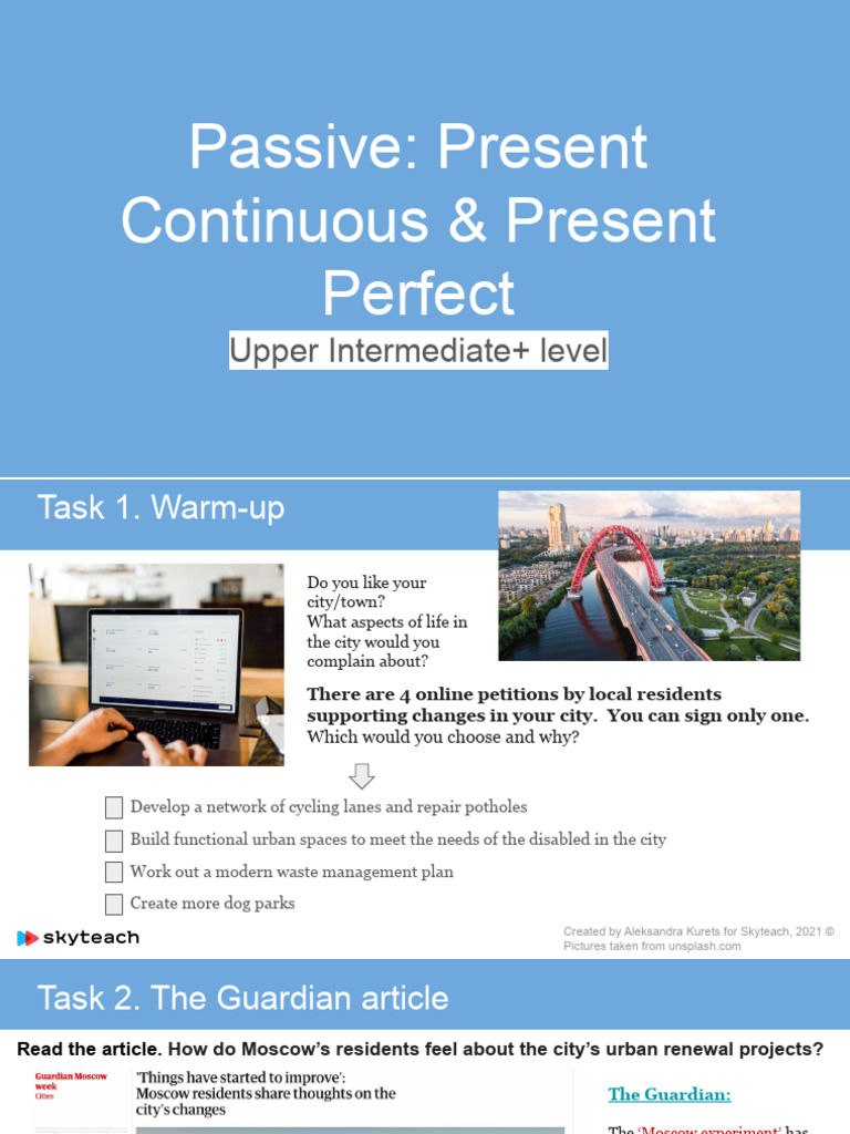 Passive Present Continuous and Present Perfect | PDF | Language Mechanics | Syntax
