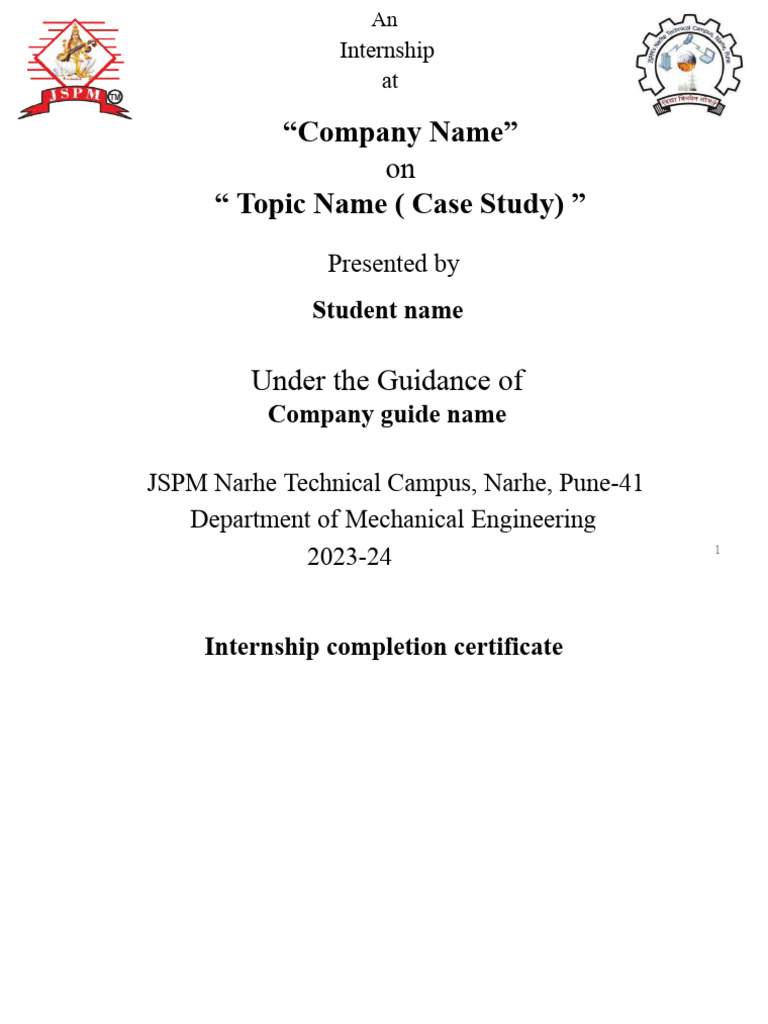 INTERNSHIP Sample Presentation | PDF