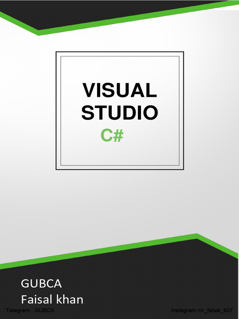 Visual Studio: Gubca Faisal Khan | PDF | C Sharp (Programming Language) | Computing