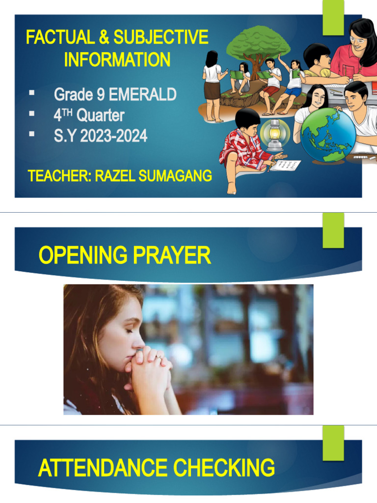 Grade 9 Lesson: Factual vs Subjective Info | PDF | Volcano | Information