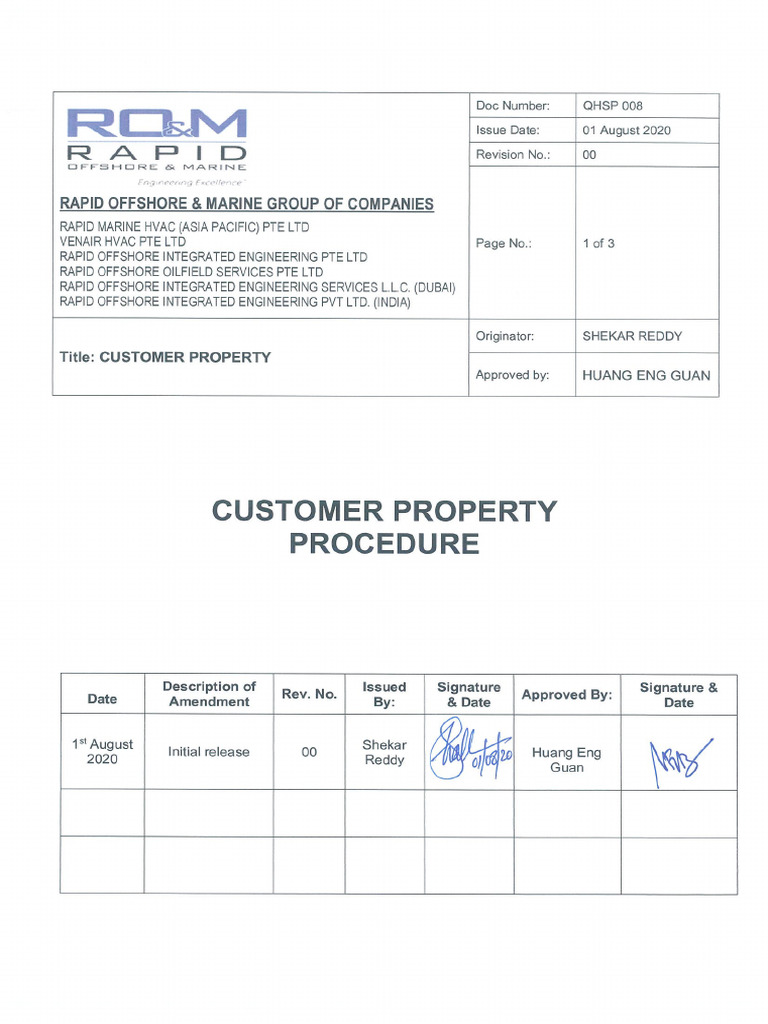 Customer Property | PDF