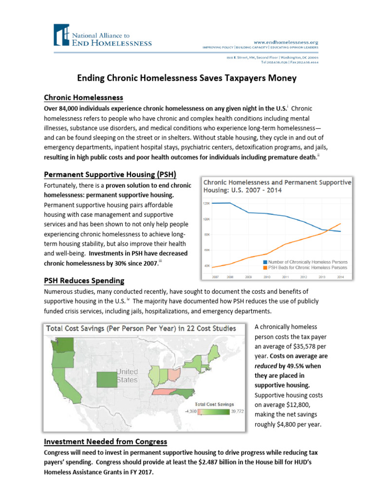 Cost Savings of Ending Chronic Homelessness | PDF | Homelessness ...