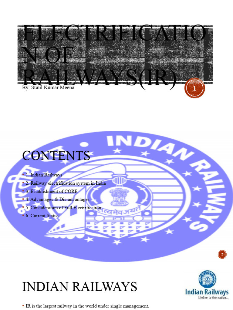 Electrification of Railways (IR) | PDF | Rail Transport | Electric ...