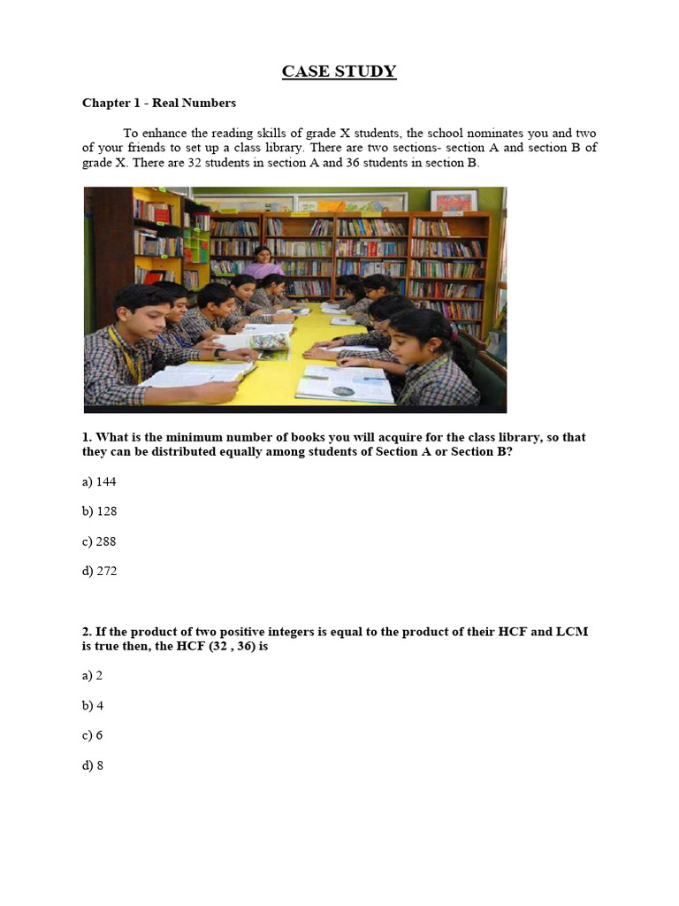 Grade X Math Case Study: Library & Geometry | PDF