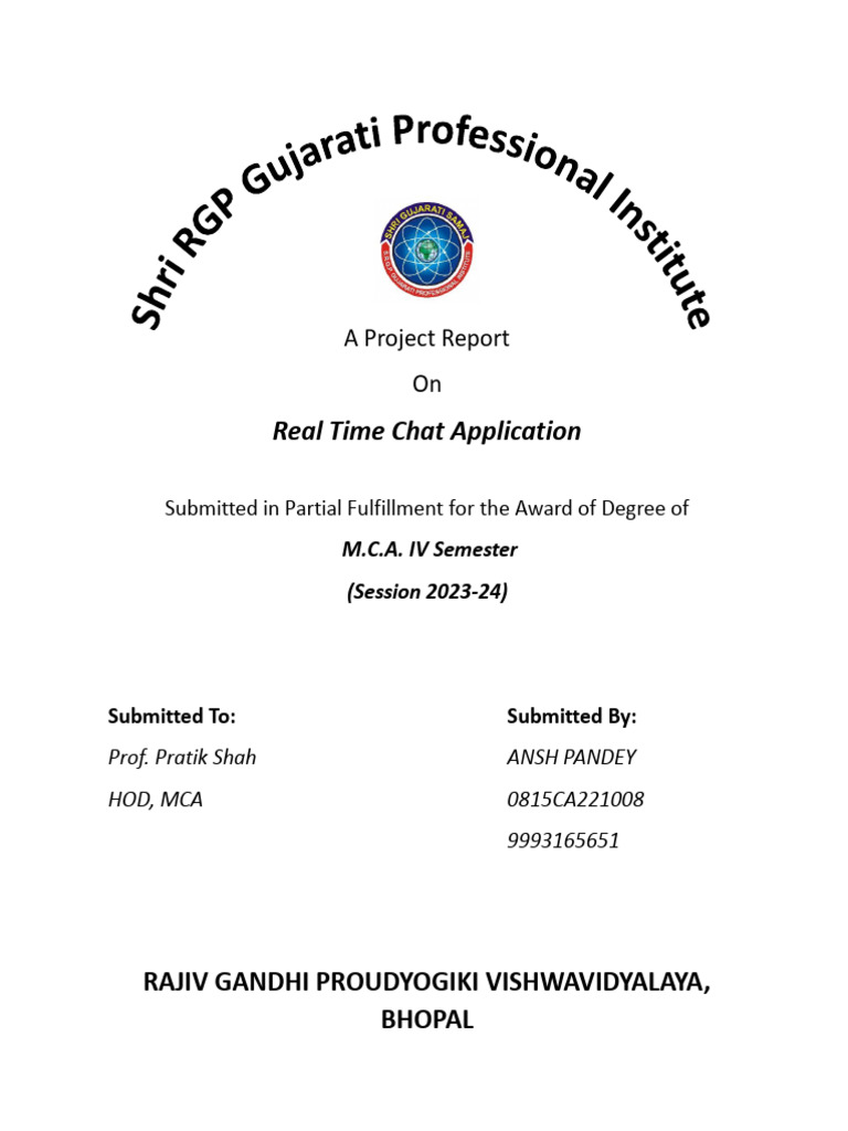 Real-Time Chat Application Project Report | PDF | Career & Growth | Art