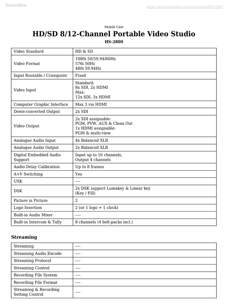 (Spec) HS-2800 | PDF | Hdmi | Audio Engineering
