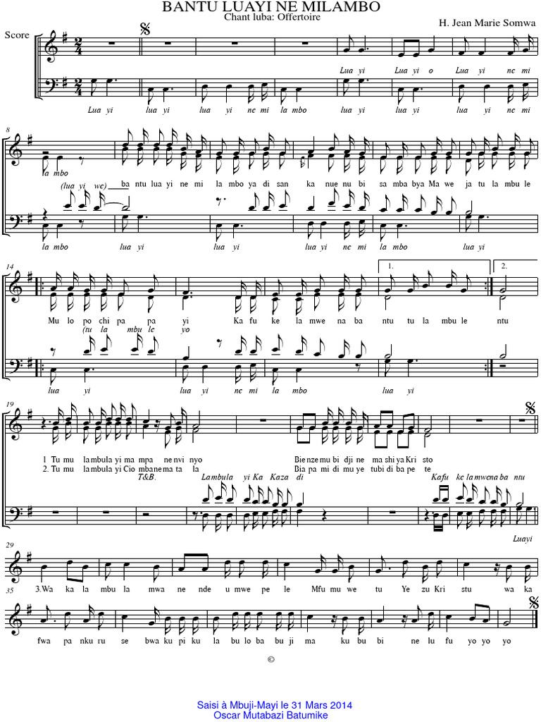 Bantu Luayi Ne Milambo | PDF