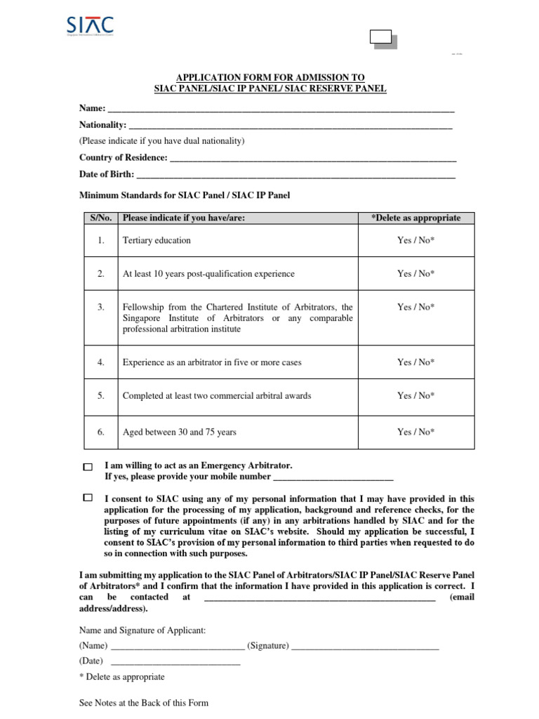 SIACPanelApplicationForm 2024 | PDF | Payments | Credit Card