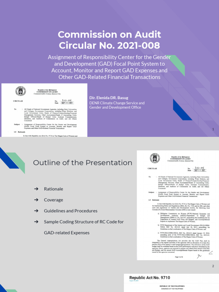 Commission On Audit Circular No. 2021-008 PPT | PDF | Business | Governance