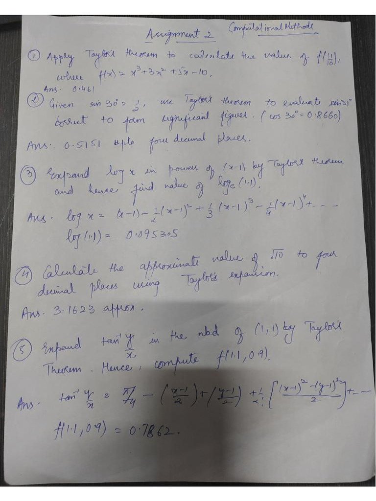 Assignment 2 and 3 Computational Methods | PDF