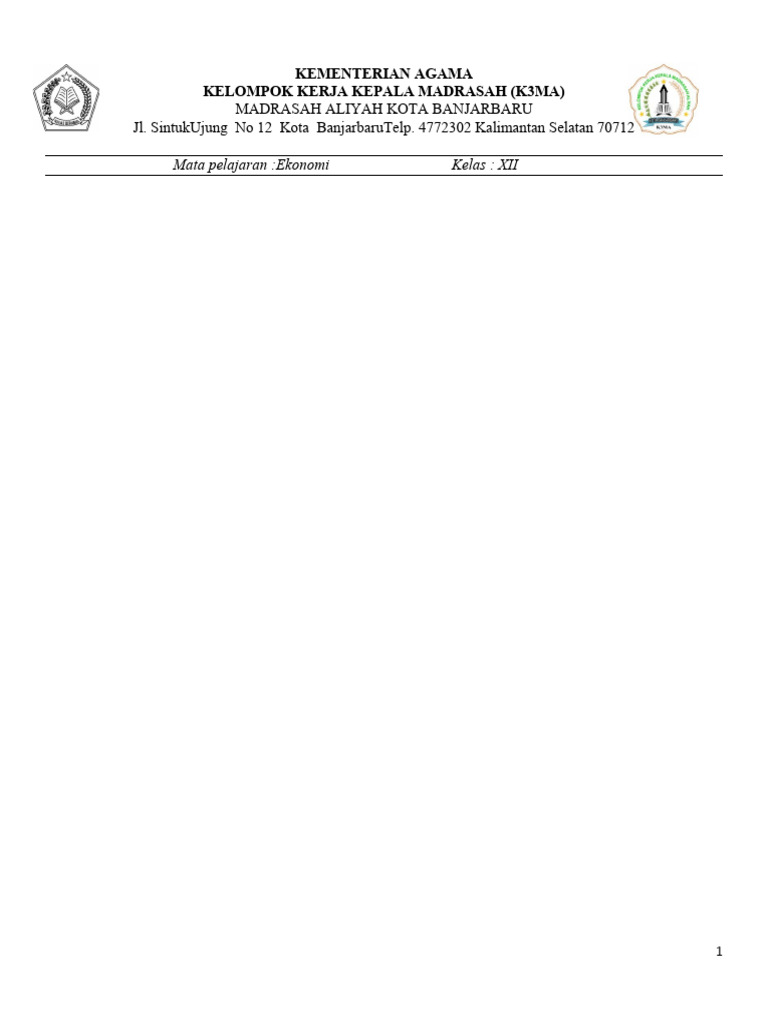 Soal Pas Eko Xii Sem Ganjil 2018 | PDF | Pengelolaan Keuangan & Uang | Bisnis