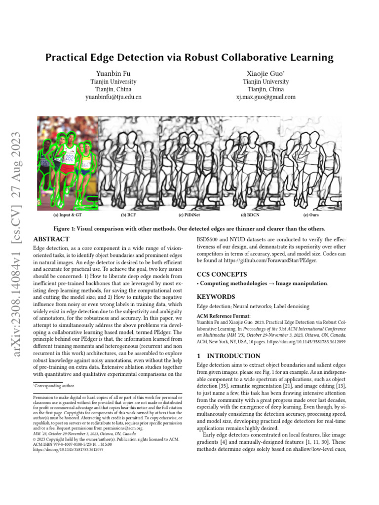 Practical Edge Detection Via Robust Collaborative | PDF | Deep Learning | Prediction