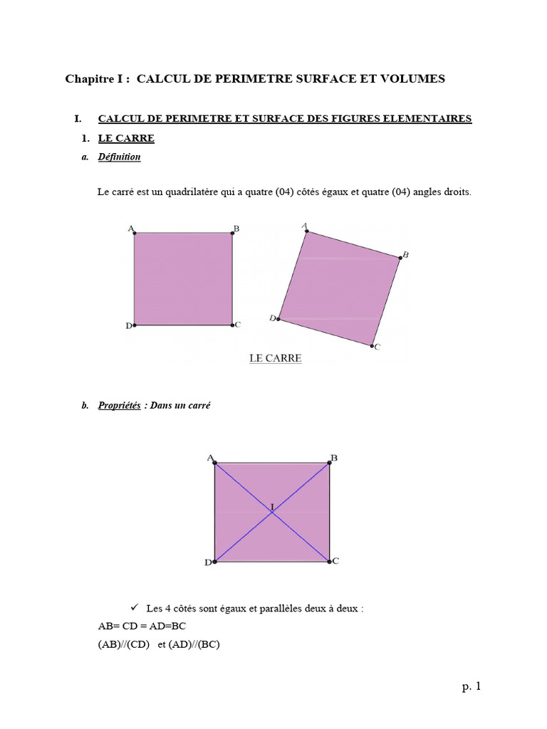Calcul de Périmètre et Surface | PDF | Triangle | Zone