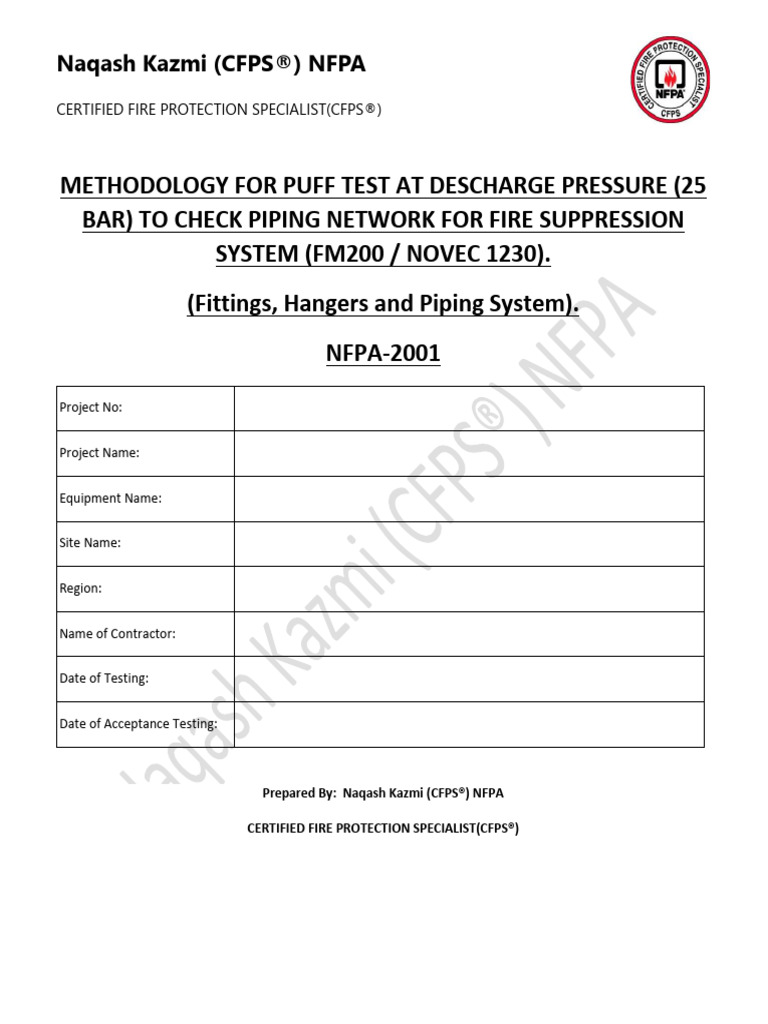 Methodology For Puff Test at Descharge Pressure. | Download Free PDF ...