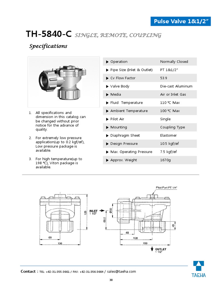 VAN TH-5840-C - Size D49 | PDF | Valve | Pressure