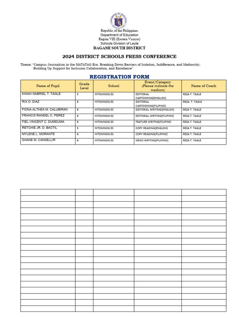 Journalism Registration Form 2024 | PDF