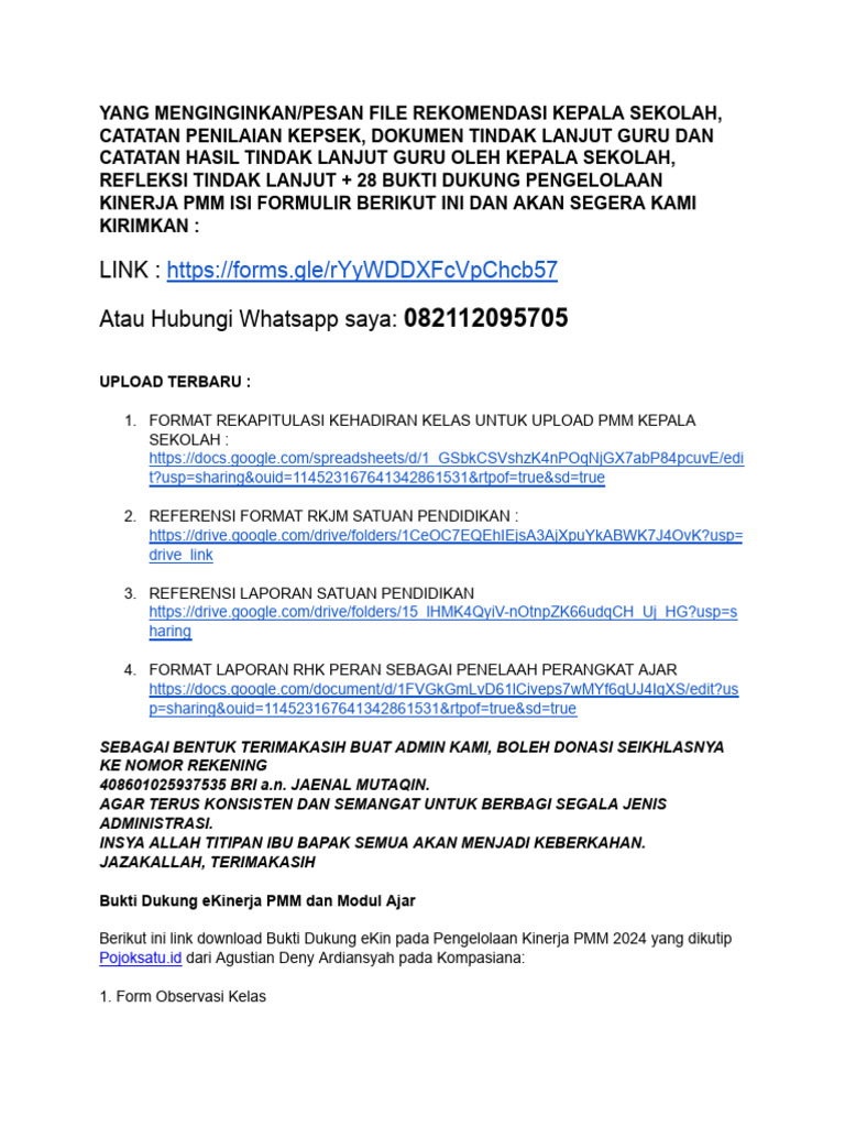 Bukti Dukung Ekinerja PMM Dan Perangkat Ajar-1 | PDF | Komputer