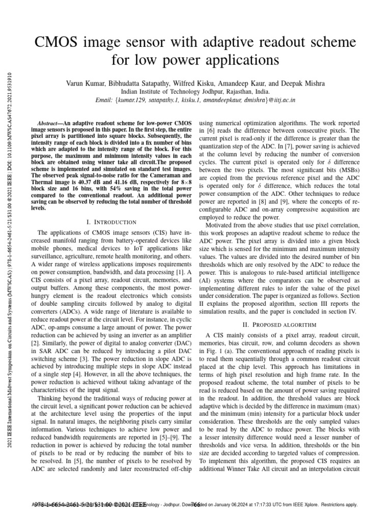 Low-Power CMOS Sensor Readout | PDF | Analog To Digital Converter | Digital To Analog Converter