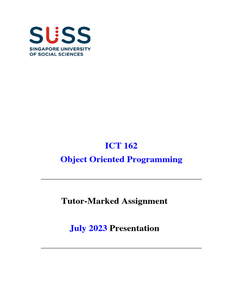 Ict162 Tma Jul 2023 | PDF | Method (Computer Programming) | Class ... Ict162 Tma Jul 2023 | PDF | Method (Computer Programming) | Class ...