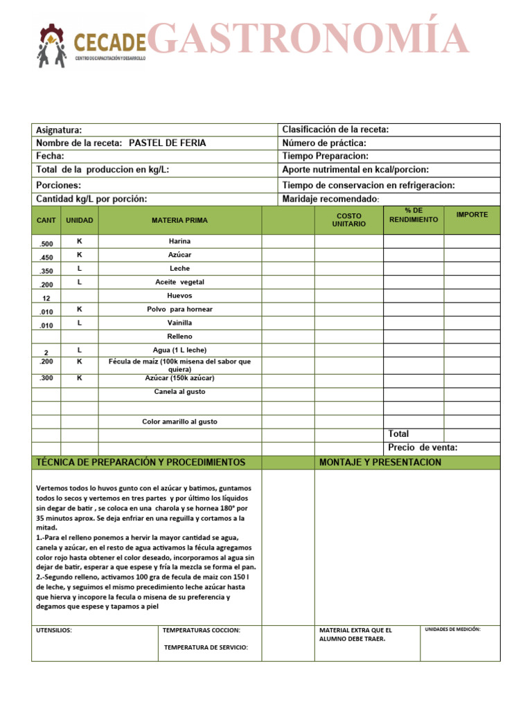 Pastel de Feria Editado | PDF | Pasteles | Maíz