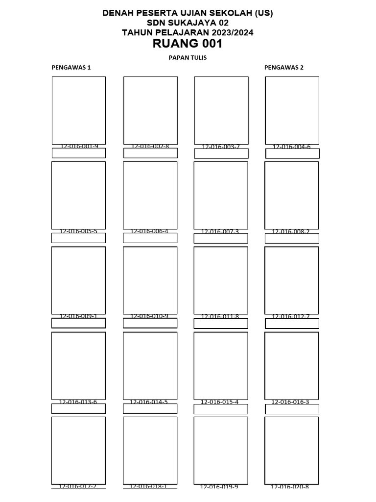 Denah Peserta Ujian | PDF | Teknologi & Rekayasa