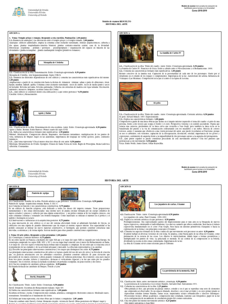Examen Resuelto 2018-2019 Historia Del Arte | PDF | Paul Cezanne ...