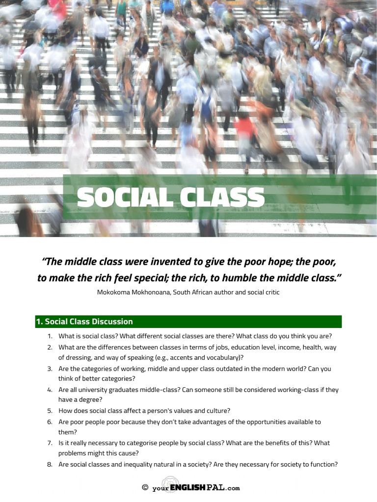 Your-English-Pal-ESL-Lesson-Plan-Social-Class-Student-v1 | PDF | Social ...