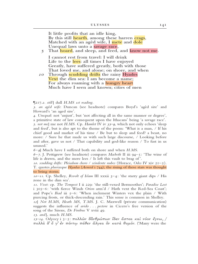 Tennyson - Ulysses (Annotation) | PDF