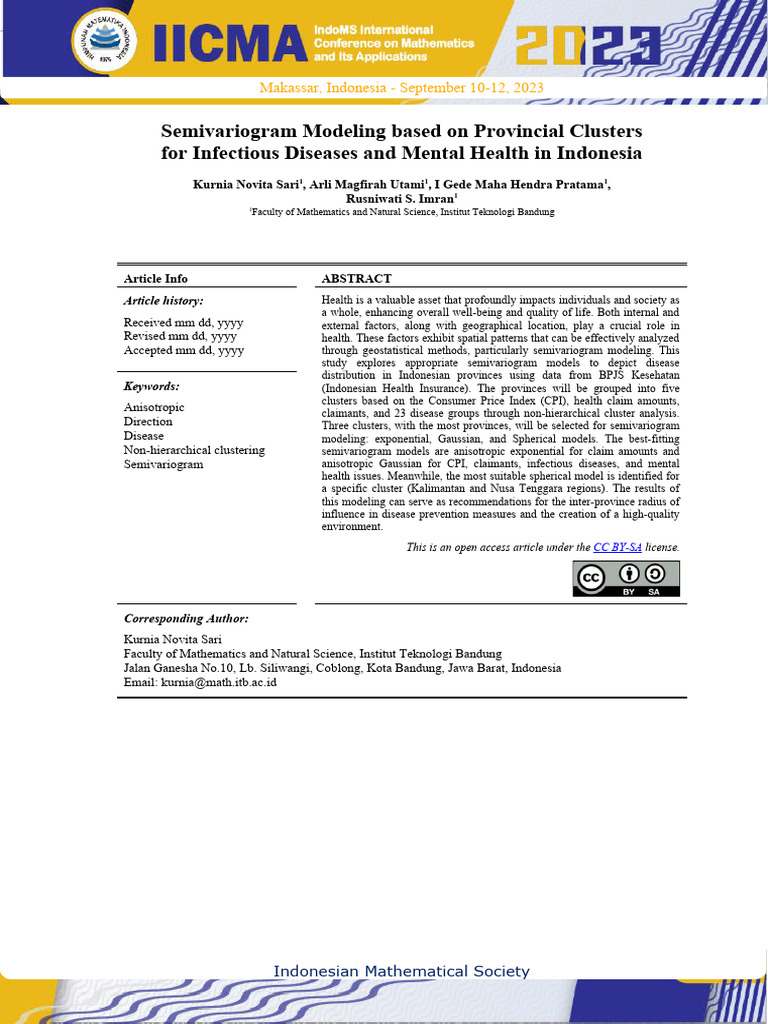 BING Template Full Paper IICMA 2023 | PDF | Least Squares | Cluster ...