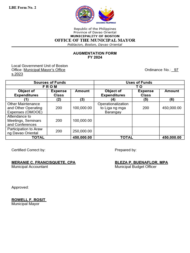 augmentation form 2024 | PDF