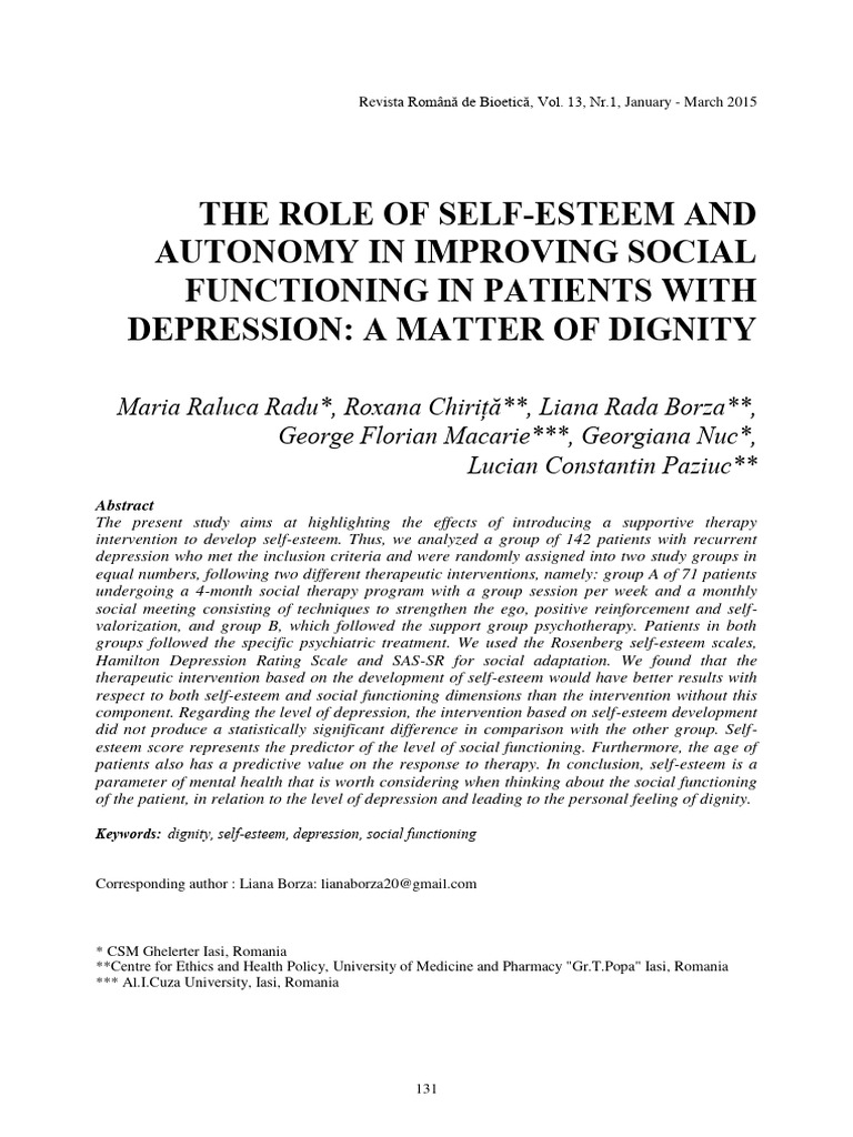 02 Self Esteem and Autonomy | PDF | Self Esteem | Psychotherapy