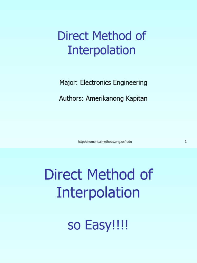 Direct interpolation | PDF | Interpolation | Applied Mathematics