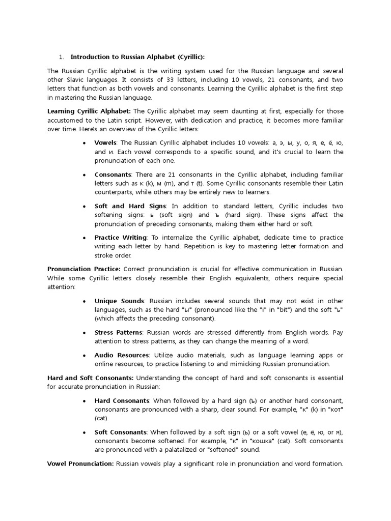 1. Introduction to Russian Alphabet (Cyrillic) | PDF | Orthography ...