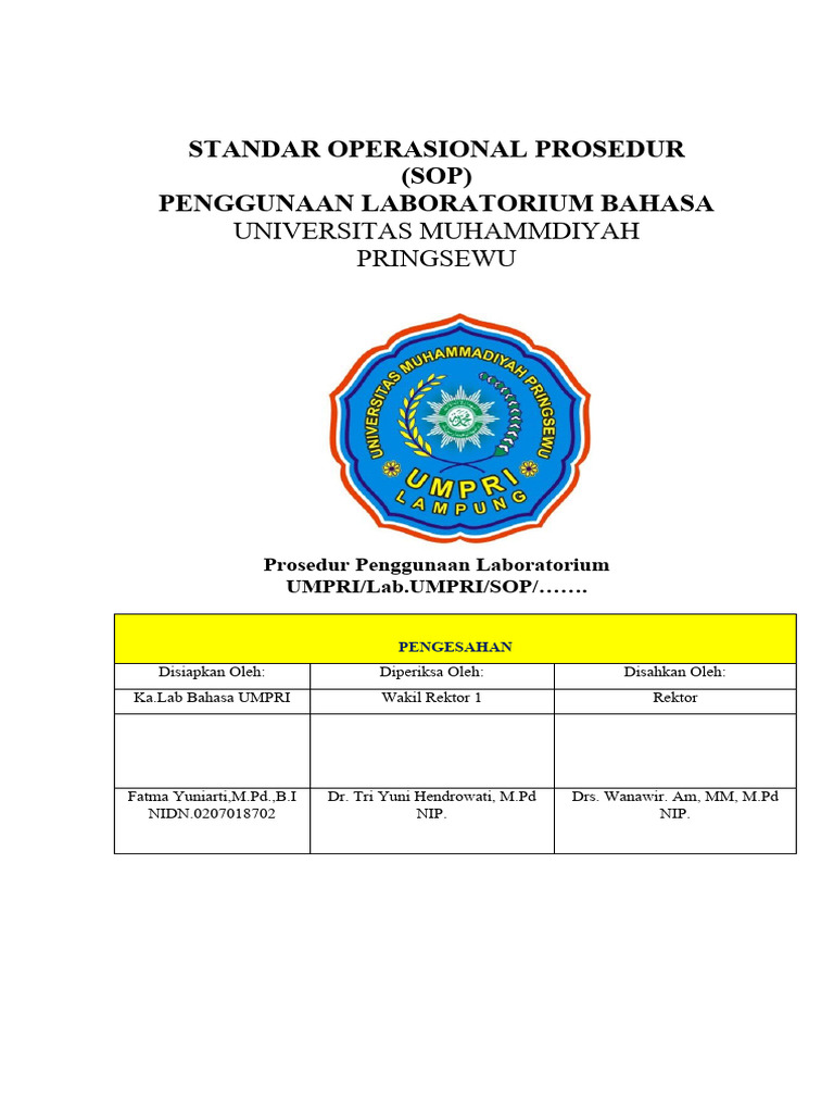 Sop Lab Bahasa | PDF
