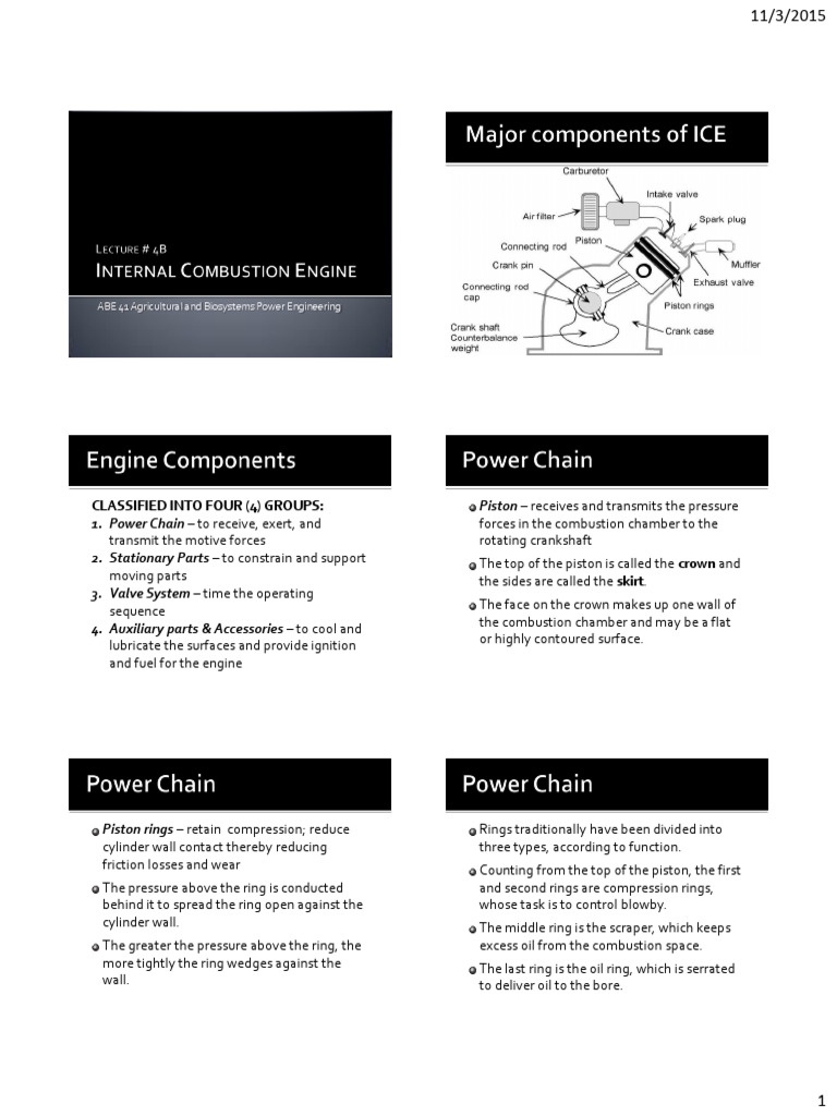 Engine Components & Functions Guide | PDF | Internal Combustion Engine | Piston