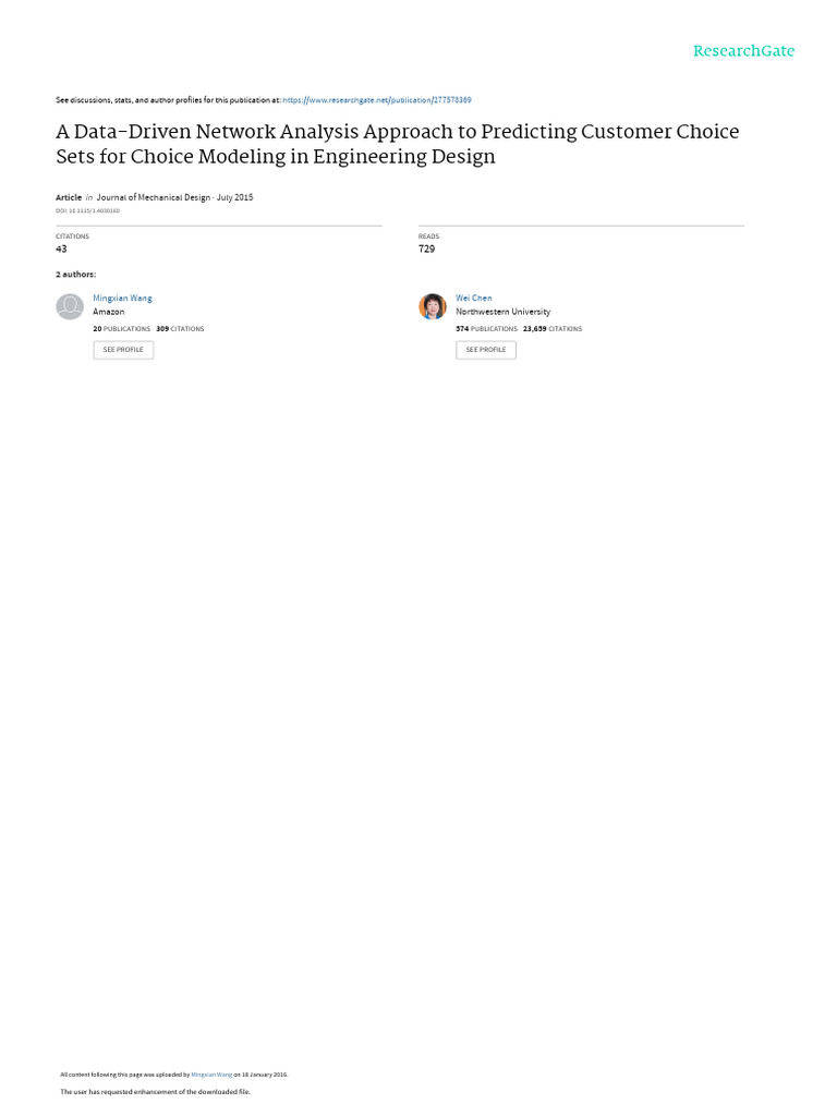A Data-Driven Network Analysis Approach To Predicting Customer Choice ...