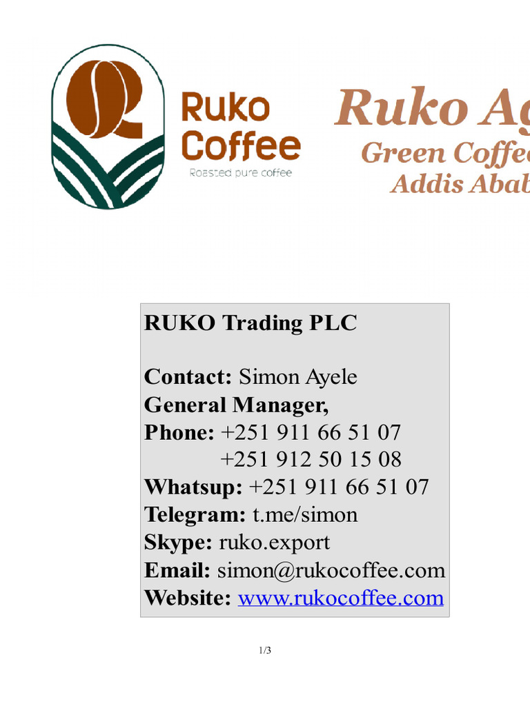 RUKO Coffee | PDF | Home & Garden