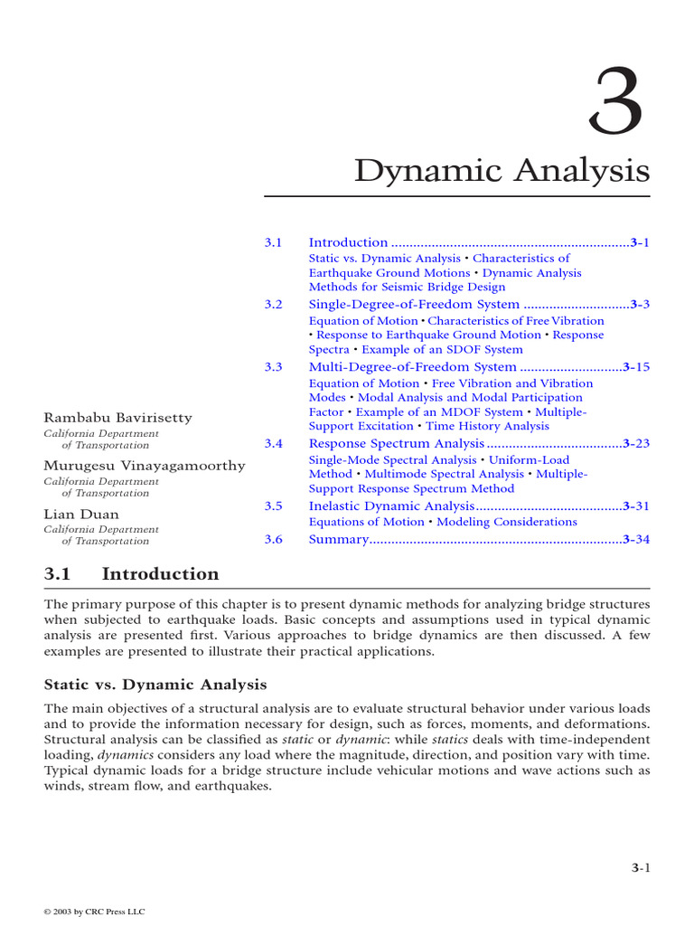 Chapter 3 _ Dynamic Analysis | PDF | Earthquakes | Oscillation