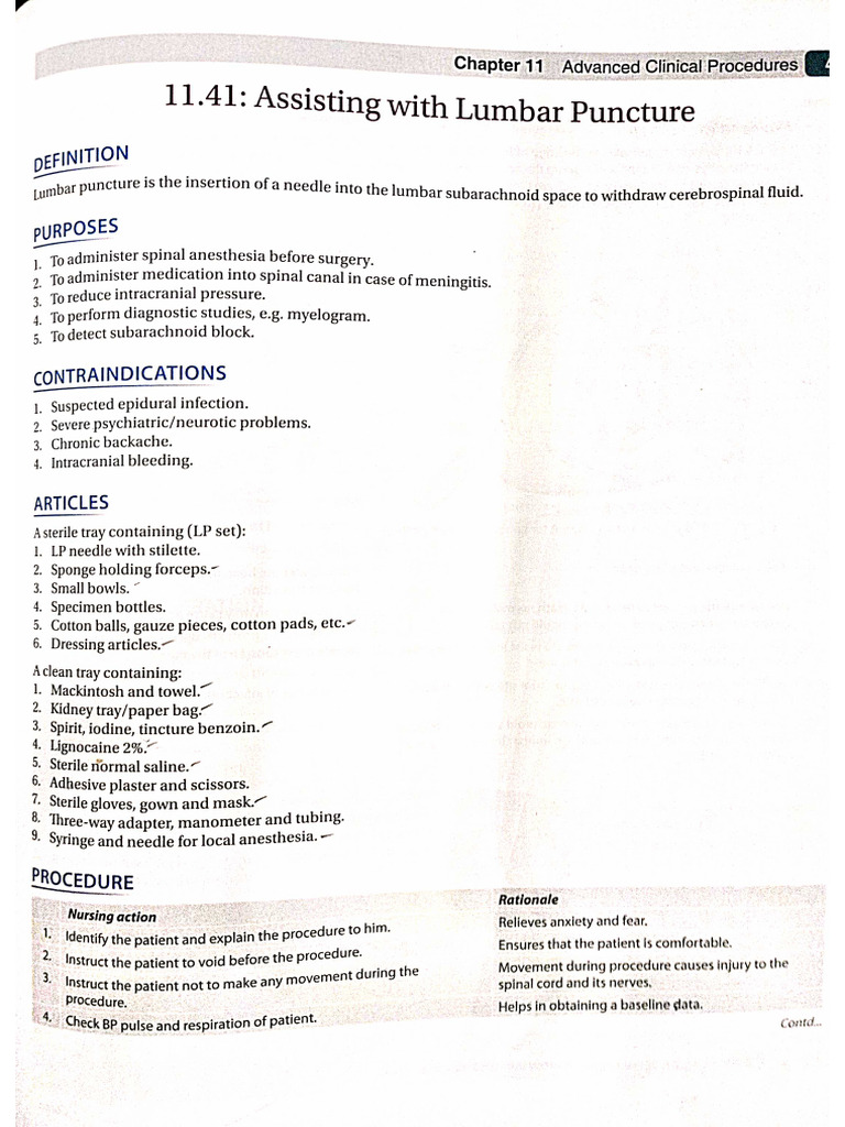 Lumbar Puncture | PDF