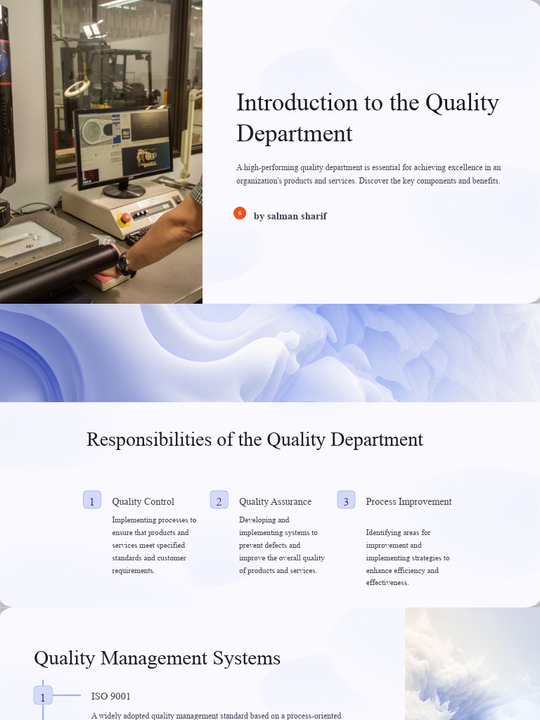 Introduction to the Quality Department | PDF | Quality Management ...