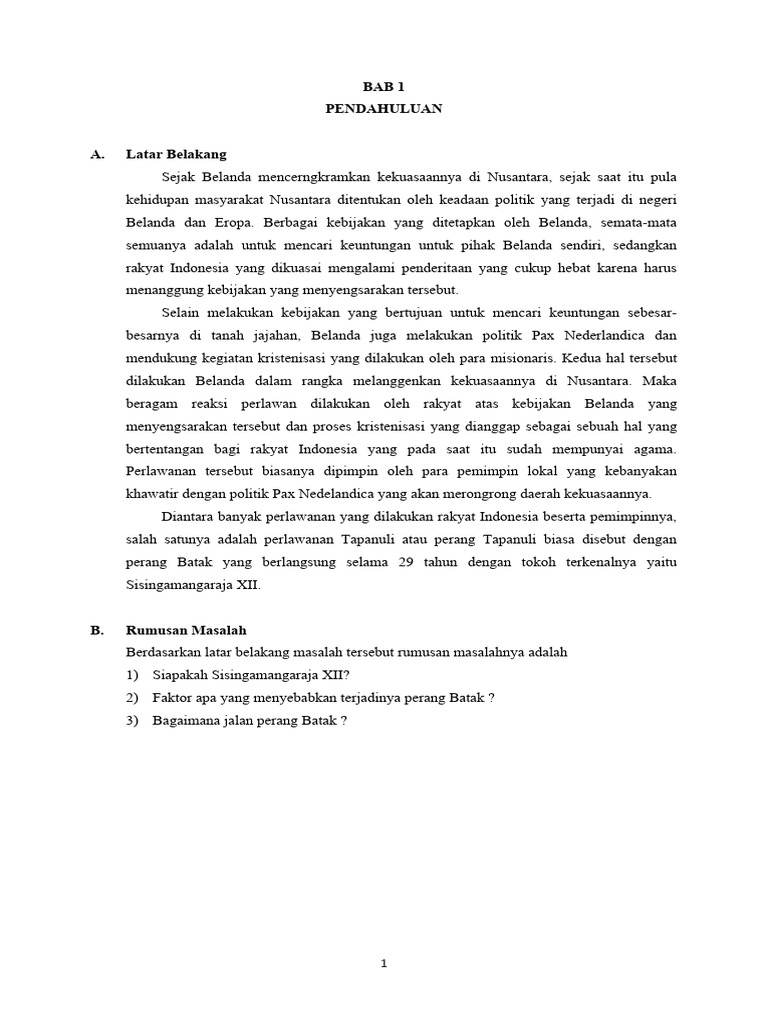 Latar Belakang Perang Batak 1878-1907 | PDF | Sejarah