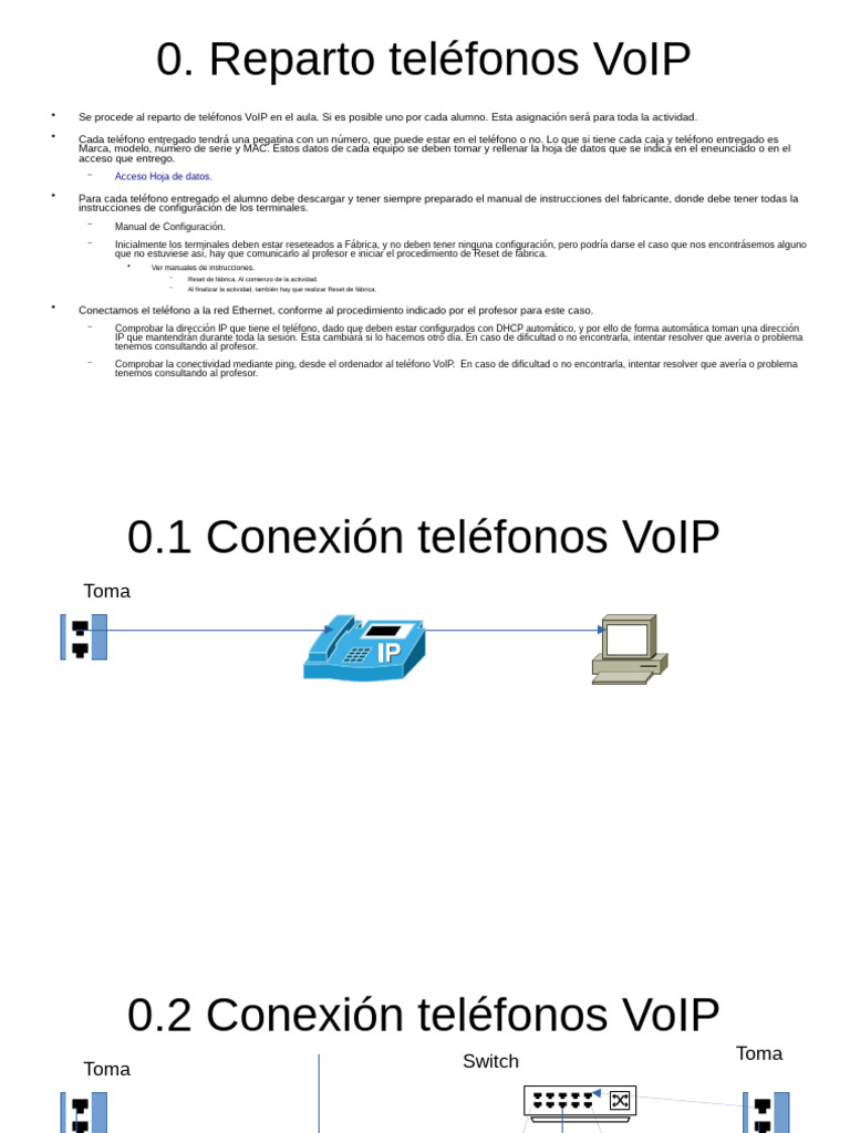 Reparto y Configuración de Teléfonos VoIP | PDF | protocolo de ...