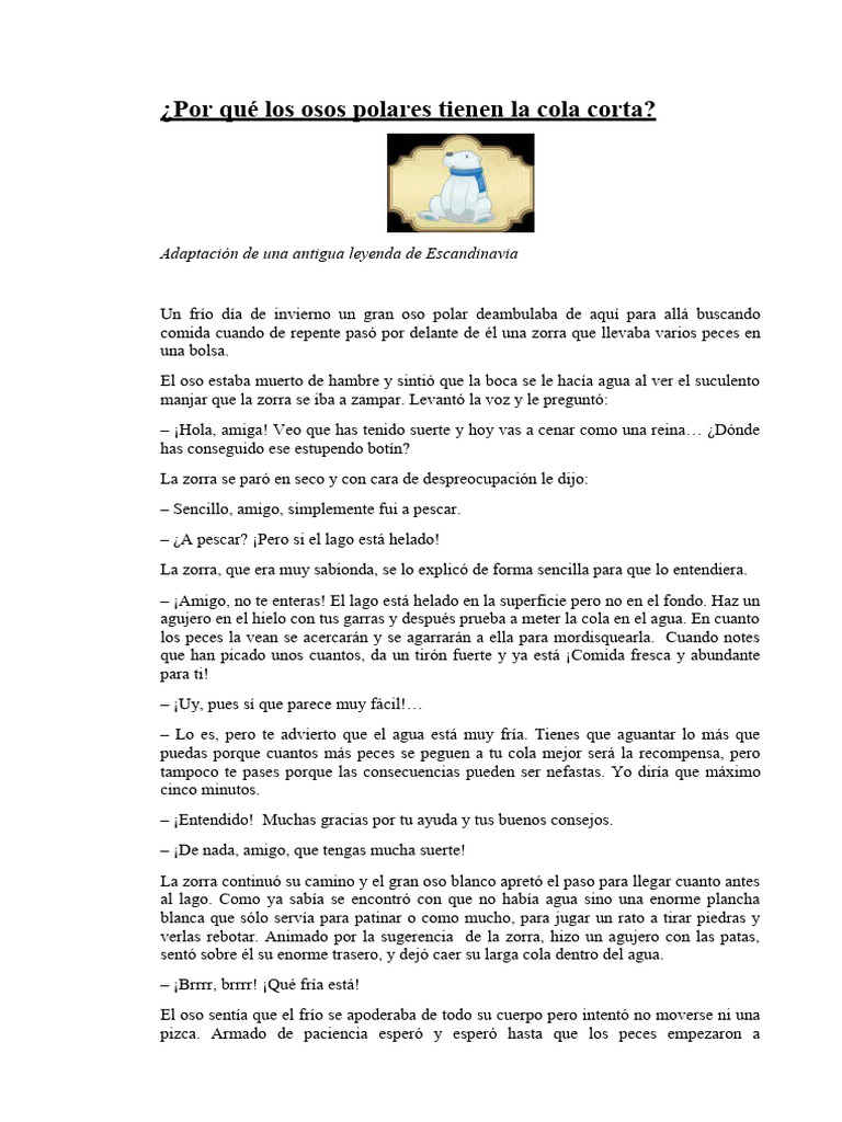 Por Qué Los Osos Polares Tienen La Cola Corta | PDF | Oso polar | Amor