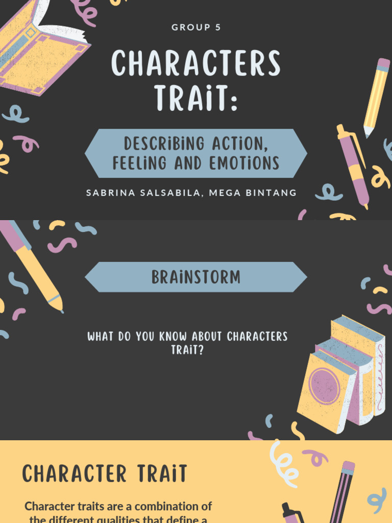 Group 5 - Characters Trait - Describing Action Feeling and Emotion ...