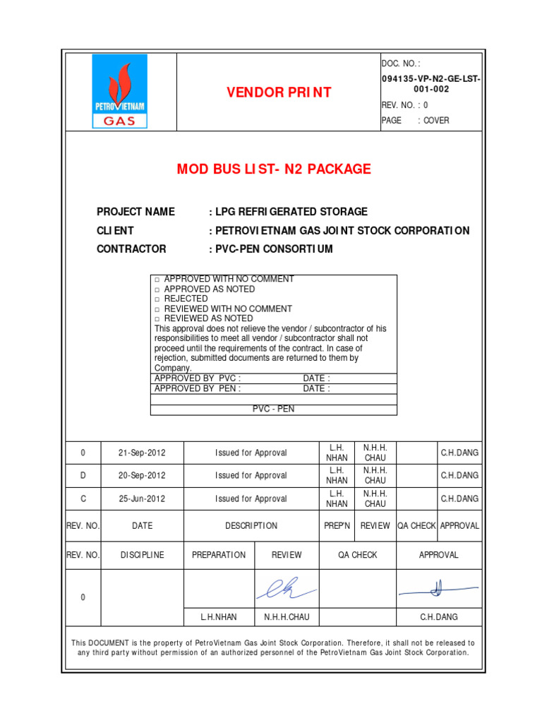 094135-VP-N2-GE-LST-001-002 - Modbus | PDF | Computer Science | Computer Engineering