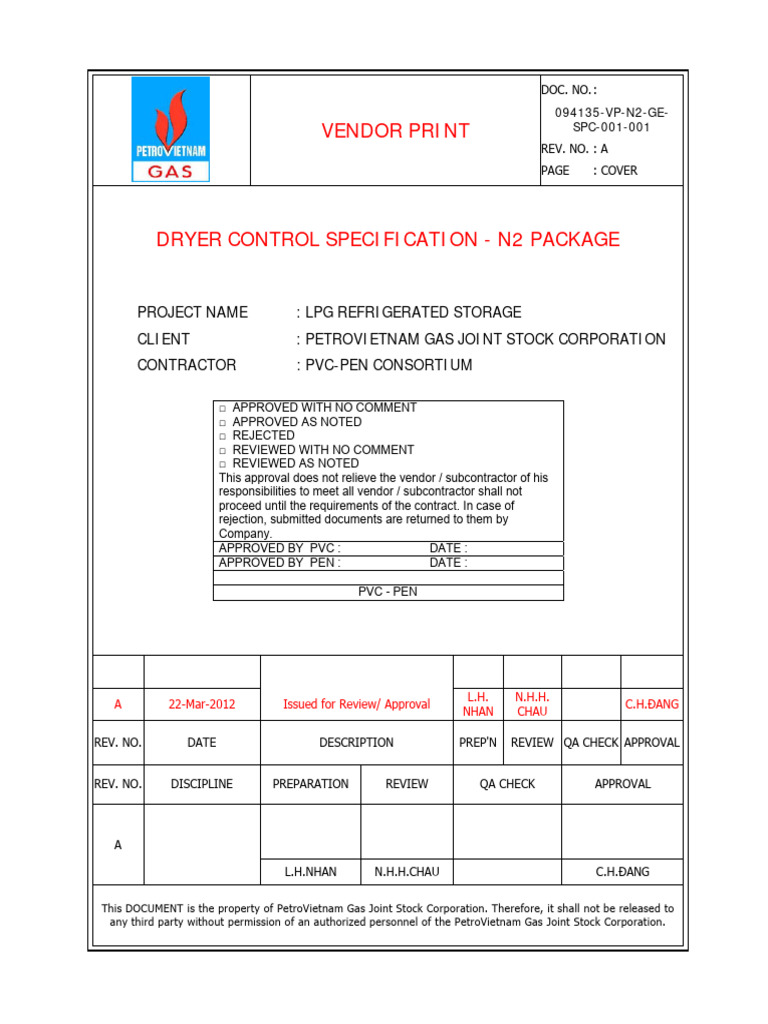 094135-VP-N2-GE-SPC-001-001 - Dryer | PDF | Valve | Clothes Dryer