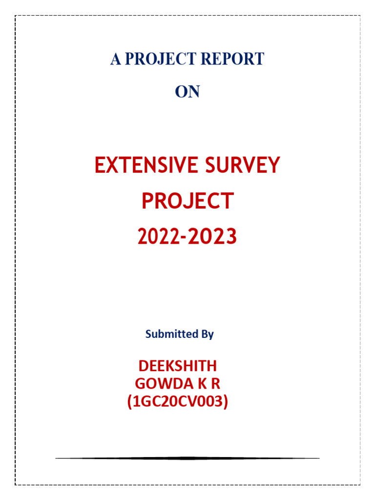Extensive Survey Project 2022-2023: A Project Report ON | PDF | Sewage ...
