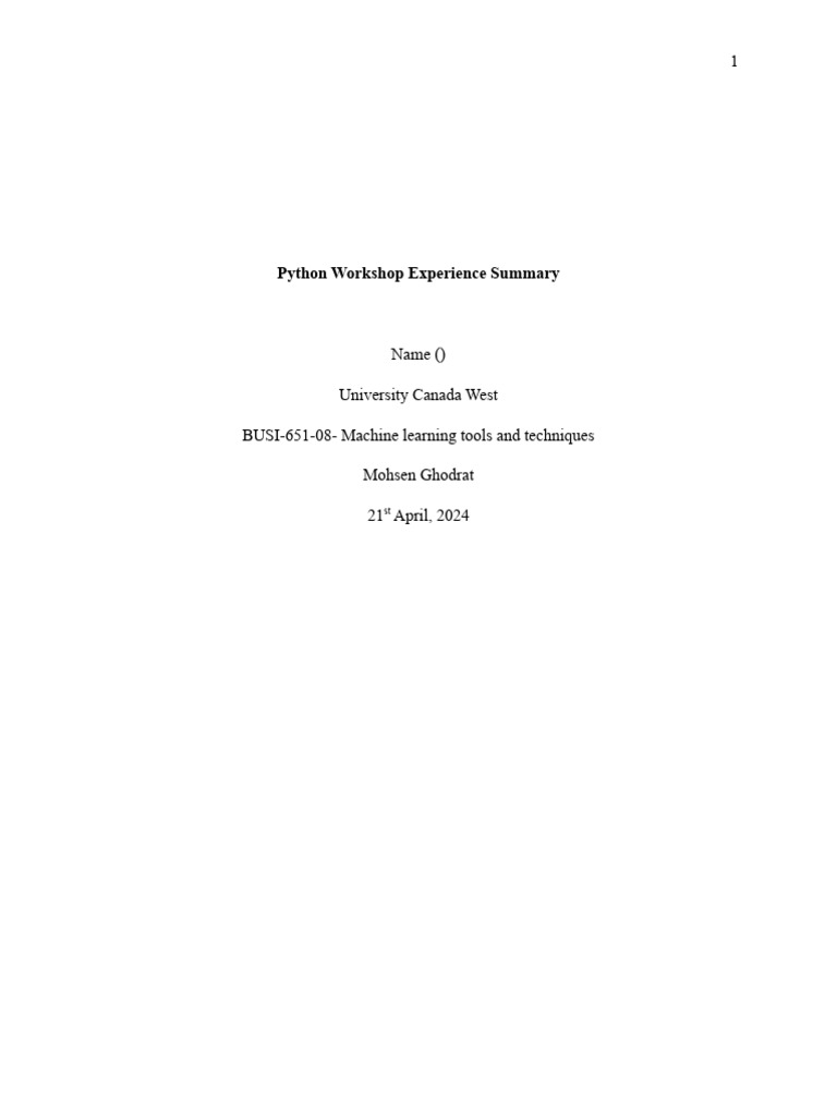 Shubh UBC Prompt Engineering Assignment | PDF | Control Flow | Python (Programming Language)