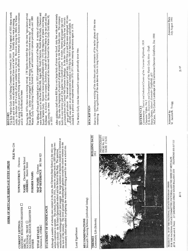 Metcalfe Heritage Study Part 3.3 | PDF